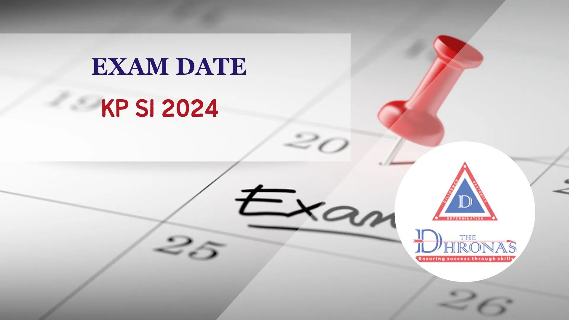 KP SI Exam Date 2024 - The Exam is on 28-January-2024